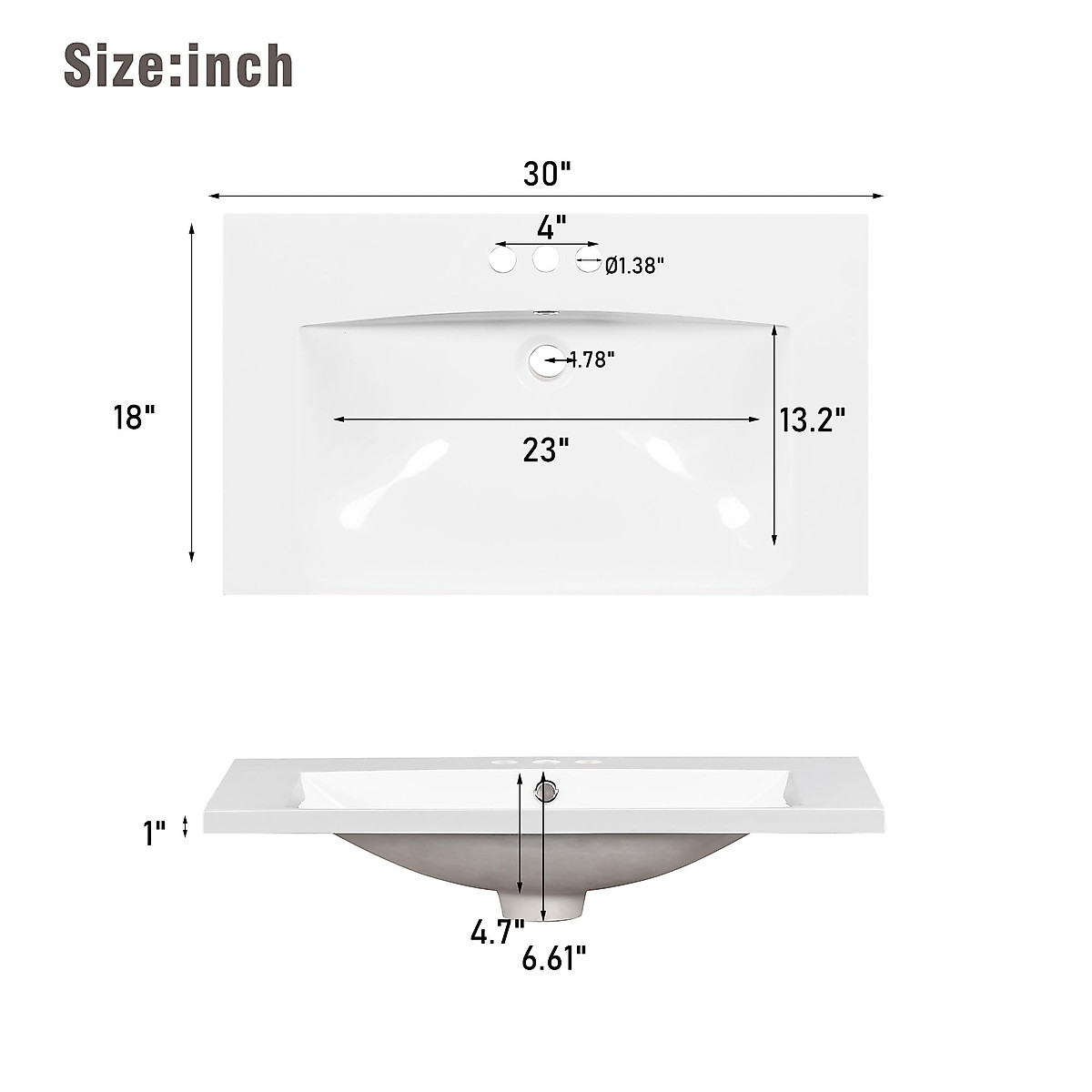 PULLAFUN 30" White Bathroom Vanity with Single Sink,Combo Cabinet Undermount Sink,Bathroom Storage Cabinet vanities