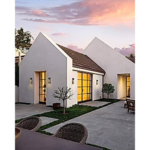 LED Dusk to Dawn Outdoor Wall Light Fixture - HWH Exterior Wall Sconce Porch Light 2 Pack, Outside Wall Lights in Black Finish with Crystal Bubble Glass, 5HW9-B-P-2PK BK