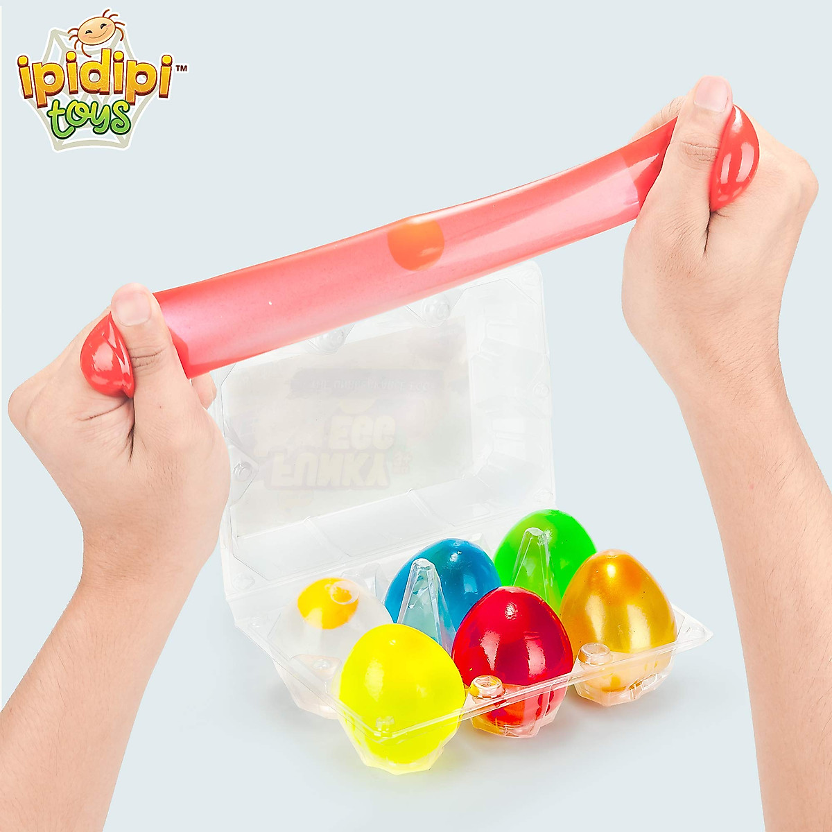 IPIDIPI TOYS Colorful Eggs Splat and Stick Ball Squishy Toys - 6 Pack - Stress Relief Egg Squishies - Fun Splat Ball Toy for Stocking Stuffers - Anxiety Reducer Sensory Play for Kids Ages 3-9