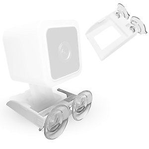 v3 Wyze Compatible Secure Suction Mount (Camera Not Included) – Bracket Shelf with Dual Suction Cups Allows 360 Swivel – Affixes to Window Glass, Mirror, and Smooth Surfaces by Arthon (v3, 1 Mount)