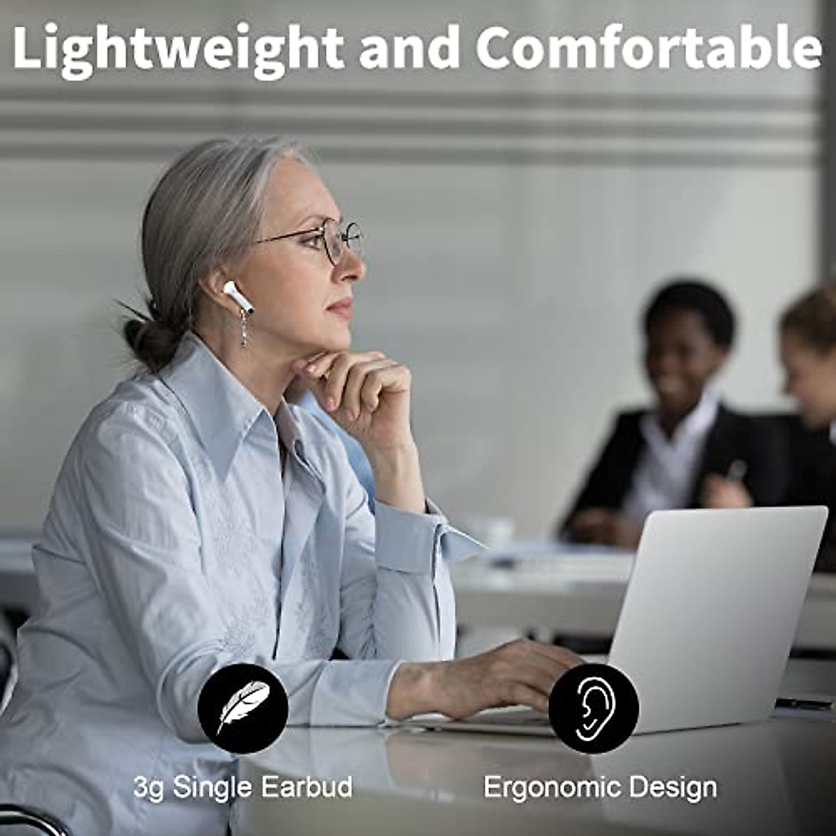 Jxrev Wireless Earbuds, Bluetooth 5.3 Headphones Stereo Sound, Wireless Earphones in Ear 40H Playback LED Power Display, Headset Built-in Microphone, Touch Control, IP7 Waterproof for Sport