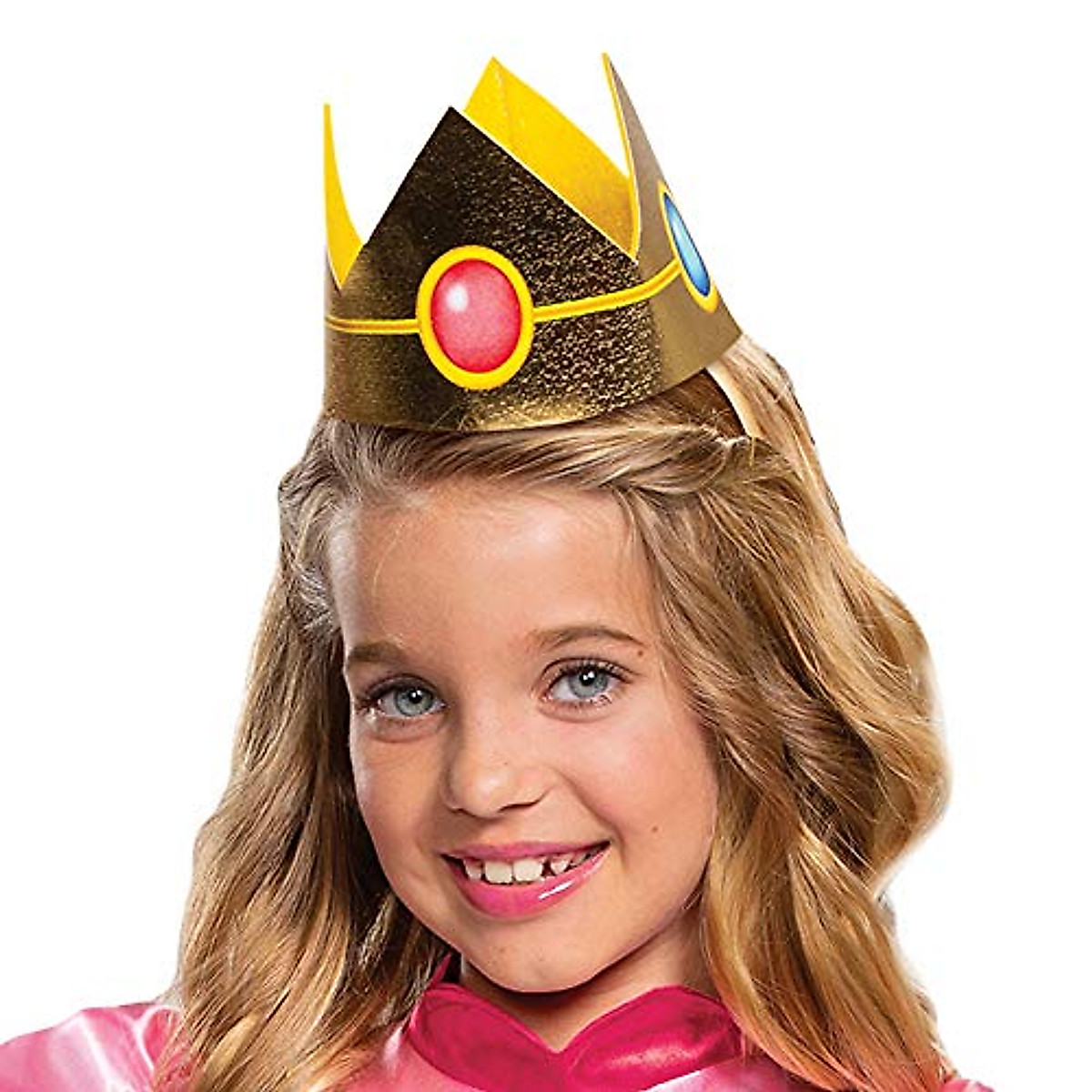 Disguise Princess Peach Costume Dress, Nintendo Super Mario Bros Classic Dress Up Outfit for Girls, Kids Size Pink Medium (7-8)