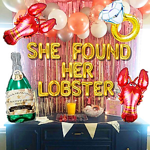 53 PCS She Found Her Lobster Bachelorette Decorations Friends Themed Bachelorette Party Favors Bridal Shower Bachelorette Balloons Engagement