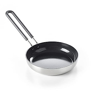 Green Pan CC001948-001 Mini Frying Pan, 5.5 inches (14 cm), IH Compatible, Ceramic, Non-Stick, Fluorine Free, Round, Stainless Steel