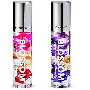 Blossom Scented Roll on Lip Gloss, Infused with Real Flowers, Made in USA, 0.40 fl oz, 2 pack, Cherry/Coconut