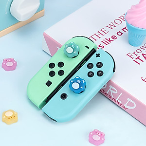 GeekShare Silicone Joycon Thumb Grip Caps, Joystick Cover Caps Compatible with Nintendo Switch/OLED/Switch Lite,4PCS - Jelly Bear