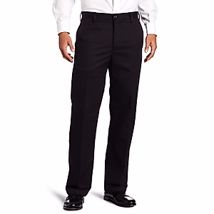 IZOD Men's American Chino Flat-Front Straight-Fit Pants, Black, 34W x 32L