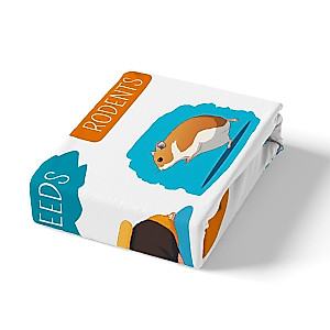 Feelyou Cute Hamster Bedding Set for Girls Boys Children Cartoon Pet Animal Bed Sheet Set Decorative Lovely Rodent Fitted Sheet Pet Mouse Pattern Bed Cover Twin Size 2Pcs