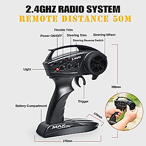 Desdoni RC Cars RC Crawler 1/10 Scale RTR Remote Control Car 4WD 2.4GHz Brushed Offroad Racing Hobby Grade Model Vehicle with LED Lights 2Pcs Battery Toy for Kids and Adults