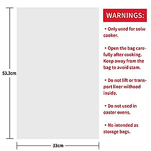 ECOOPTS Slow Cooker Liners Disposable Cooking Bags Large Size Pot Liners Fit 4QT to 8.5QT Suitable for Oval & Round Pot (10 BAGS)