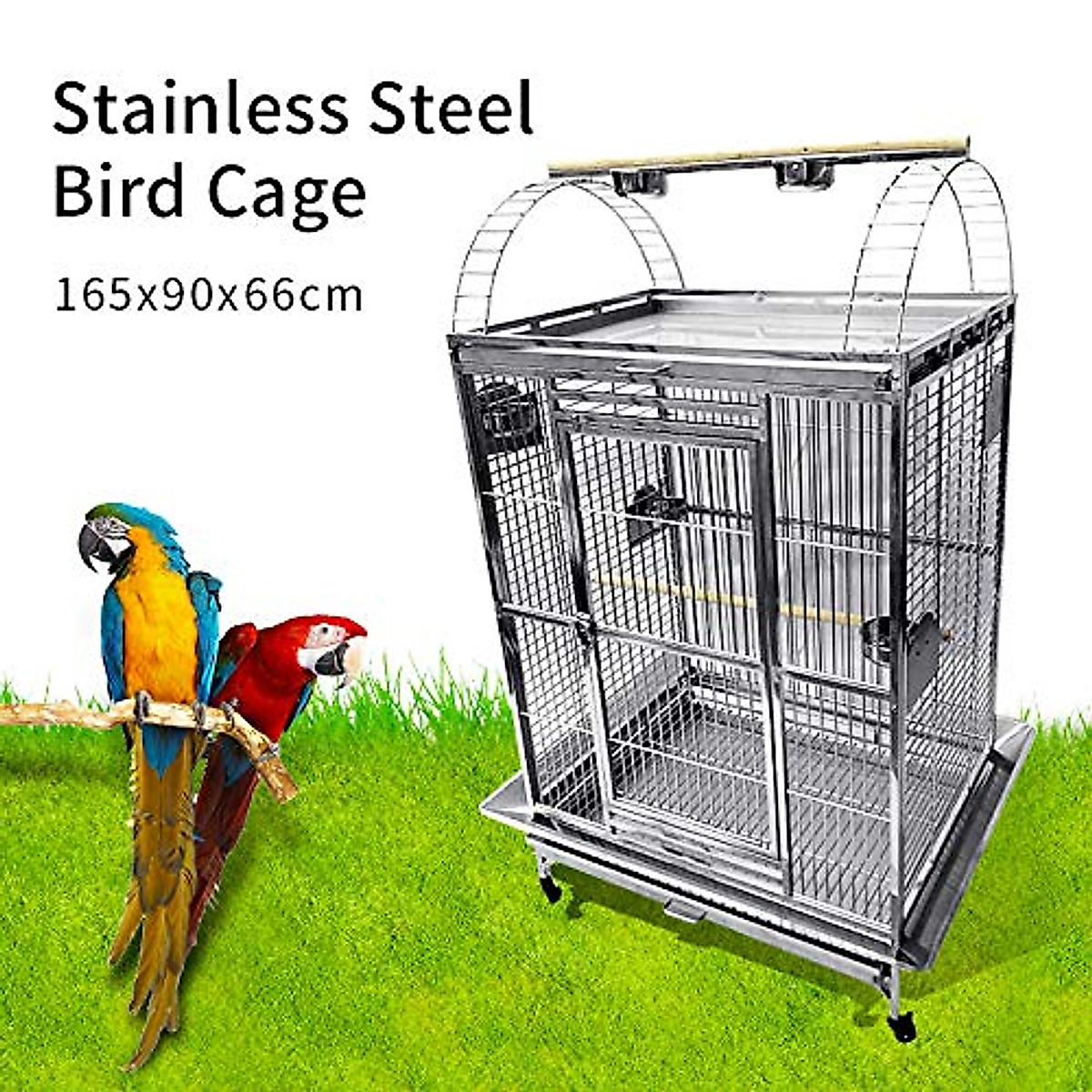 BMWPET SUS201 Stainless Steel PLAYTOP Style Bird CAGE Parrot CAGE 36"X26"X65"