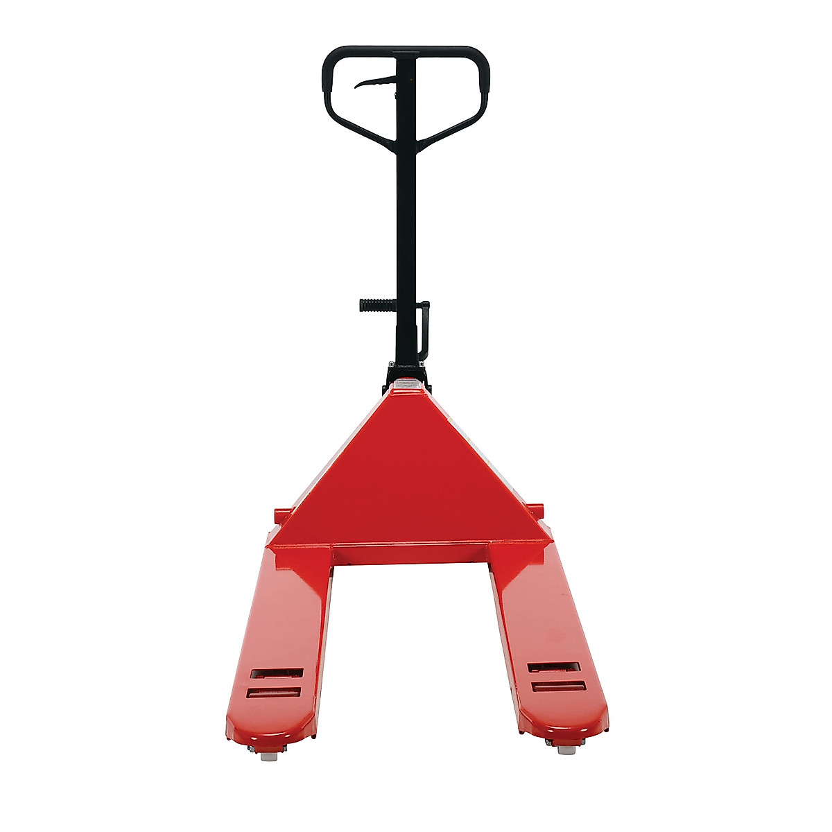 Vestil PM5-2748-FP Wheel Nose Pallet Truck with Foot Pedal 27 in. x 48 in. 5500 Lb. Capacity Red