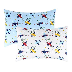 IBraFashion Toddler Pillowcases 2 Packs 100% Cotton 14x19 for 13x18, 12x16 Toddler Pillow Airplanes Printings Boys