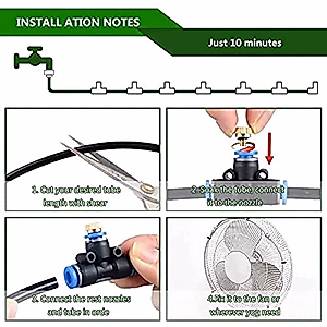 Trampoline Misting System, Garden Mister System, Outdoor Parasol Misting, DIY Greenhouse Misting System, for Patio, Garden, Lawn, Greenhouse,6m,Tranquillity69