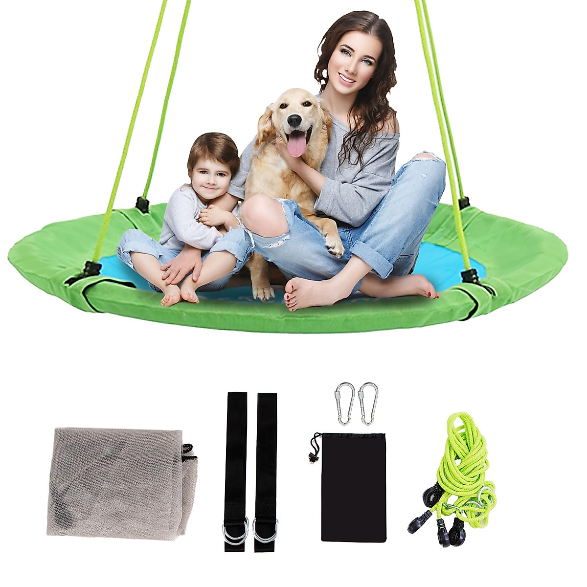 SkyBound Tree Swing Saucer Swing - 600LB Weight Capacity - Outdoor Swing with Hanging Straps - Waterproof Tree Swings for Kids - Tire Swings for Trees - Durable Flying Swing Seat for Children