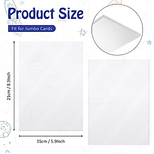 100 Pack Jumbo Card Binder Giant Card Sleeves Big Clear Trading 8.3 x 5.9 Inch Large Plastic Card Sleeves for Sports Games Photo Holder Protection, No Cards