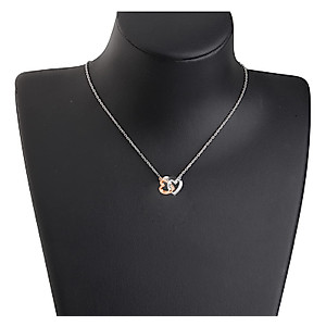 LQRI Godmother Necklace To My Godmother Gift Christian Jewelry Two Connected Heart Necklace Gift from Goddaughter Godson (godmother necklace)