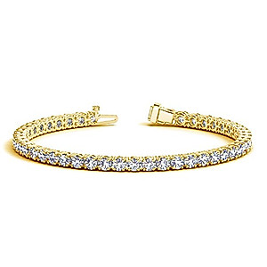 20 Carat Classic Diamond Tennis Bracelet 14K Yellow Gold Value Collection