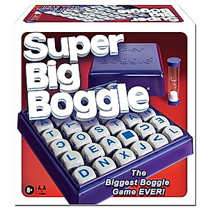 Super Big Boggle with 6x6 Grid and 36 Letter Cubes by Winning Moves Games USA, the Biggest Boggle Game Ever, 4 Minute Sand Timer, for 2 or More Players, Ages 8+ (1165)