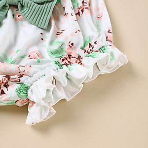 bilison Girl's Funny Letter Top Floral Pants With Headband Newborn Summer 3Pcs Sets Romper Outfit, Green-daddy's Girl, 0-3M