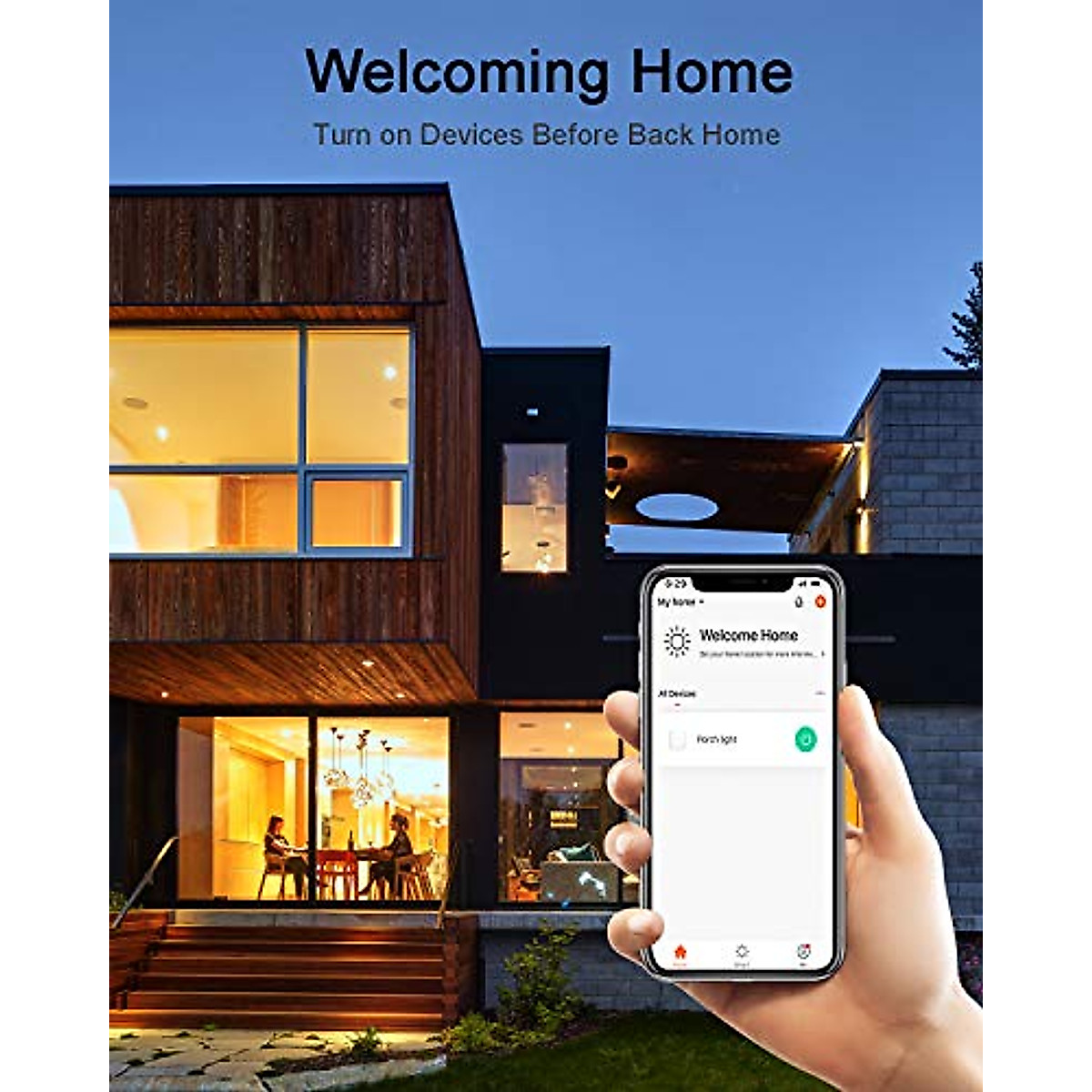 Smart Light Switch - Thinkbee 2.4Ghz WiFi Wireless Light Switch kit, Compatible with Alexa, Google Assistant and IFTTT, Outdoor 1969ft Indoor 164ft Remote Control, No Hub Required, Ceiling LED Lamp