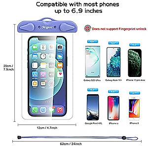 Migeec Waterproof Phone Case (2 Packs) IPX8 Waterproof Phone Pouch Dry Bag Waterproof Bag for Beach Kayaking Travel Compatible with iPhone Android Device up to 6.9" (Black+Blue)