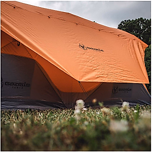 Gazelle GT800SS T8 Extra Large 4 to 8 Person Capacity Family Portable Instant Pop Up Outdoor Shelter Camping Hub Tent, Orange