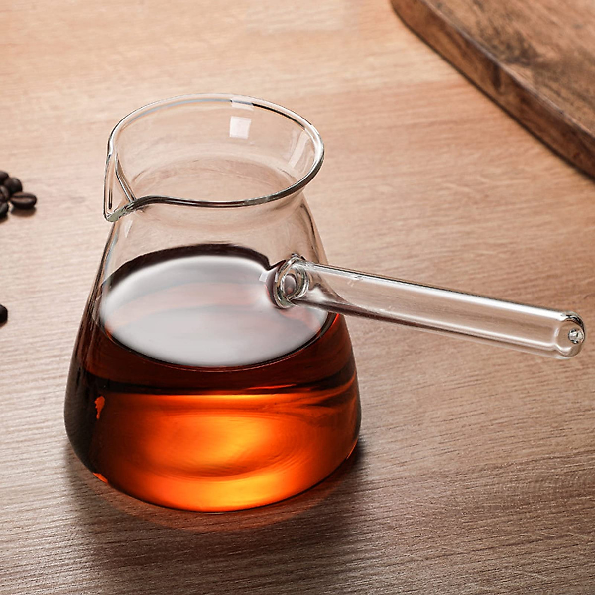 Angoily Turkish Coffee Pot Glass Milk Warmer Pot Mini Saucepan Soup Pot Butter Warmer Chocolate Melting Pot Small Cookware For Heating Smaller Liquid Portions 450ml