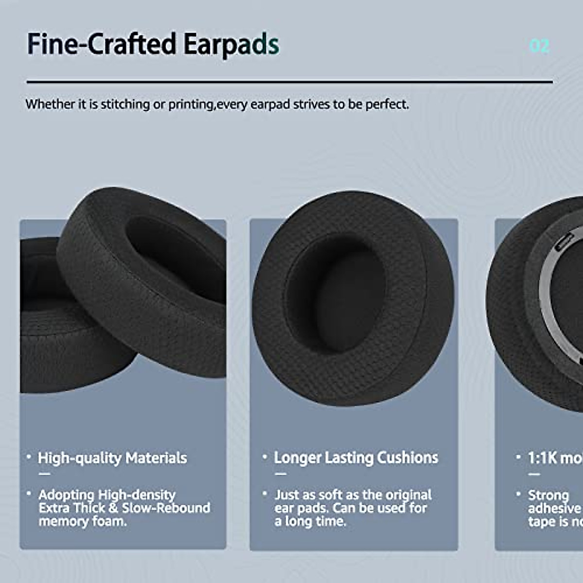 Wzsipod Specialized Replacement Earpad for Corsair Virtuoso Gaming Headset, Corsair Virtuoso Earpads Replacement with Smooth Fabric & High-Density Memory Foam, Sound Isolation (Classic Black)