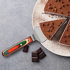 Baltique Marrakesh Collection Cake and Pie Server, Stainless Steel Wedding Cake Knife and Server with Comfortable Wooden Handle