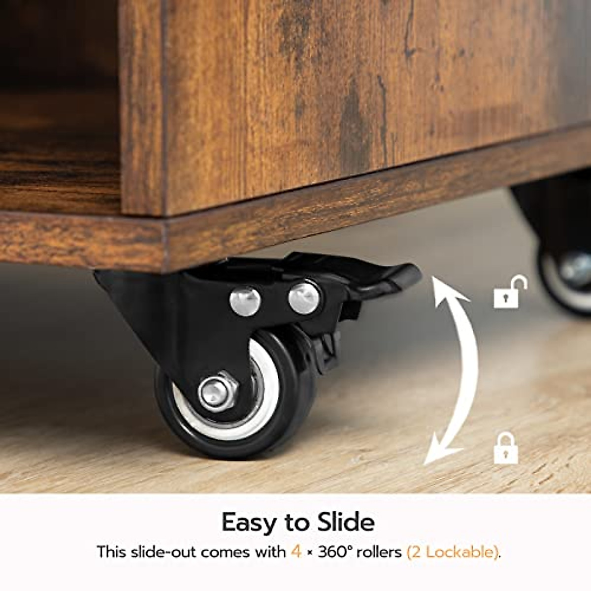 HOOBRO Kitchen Island, Kitchen Storage Cabinet with Drawer, Kitchen Cart with Spice Rack and Towel Rack, Saving Space, Easy Assembly, for Kitchen, Living Room, Rustic Brown BF12ZD01