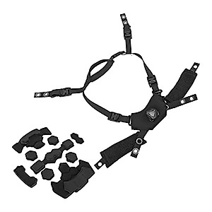 Zerodis Helmet Dial Suspension System Chin Strap, Helmet Padding Kit Easy to Install Sponge Nylon 24 Adjustable Hook and Fasteners for Cycling (Black Sponge)