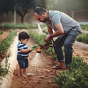 HomeyHoney EVA Recoil Garden Hose 50 ft, Coiled Boat Hose, Heavy Duty EVA coil Hose with Spray Nozzle and Brass Connectors for Outdoors, Yard, Boats, Car Washing