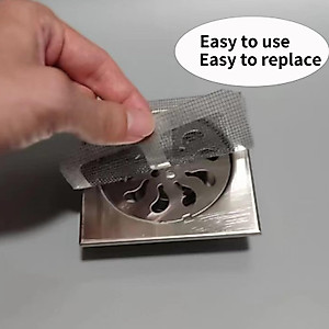 30 PCS, 3.9" X 3.9" Disposable Drain Covers, Disposable Drain Hair Catcher, Disposable Drain Covers for Shower, Disposable Filter Patches for Drain, Disposable Shower Drain Hair Catcher Mesh Stickers