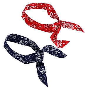 Iconikal Gel Cooling Head Band, Red and Blue Paisley, 4-Pack