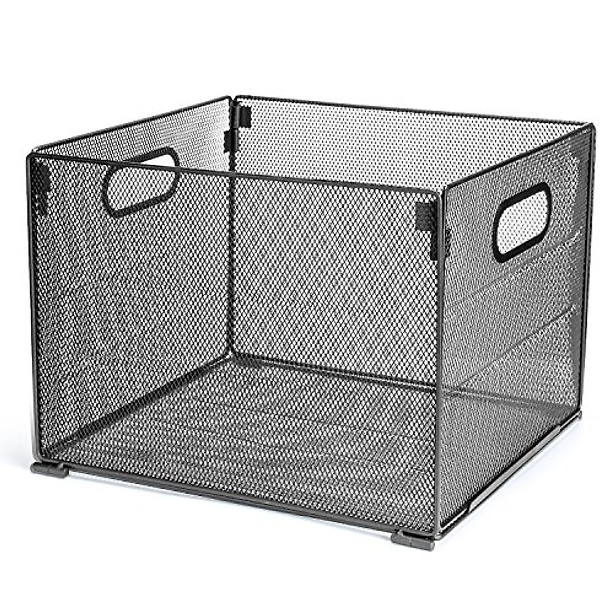 Samstar File Folder Box, Mesh Hanging File Organizer File Crate Folder Bin Holder Storage Box, Letter Size, Black