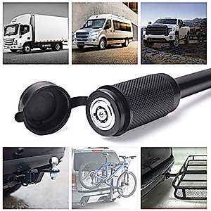 SS VISION Trailer Hitch Receiver Lock- Dia 5/8 Inch Bent Pin, for Class III IV 2" 2-1/2" Inch Receiver, Compatible with Bike Rack Tray Ball Tow Rope for Trailer Truck Car Boat, 1 Pc