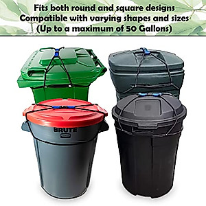 ZONDER Trash Can Lock | Bungee Cord Outdoor Trash Can Lock for Raccoons Animals | Neat Yard | Bear Garbage Bin Lock - Ease of Use - Durable - Single Pack