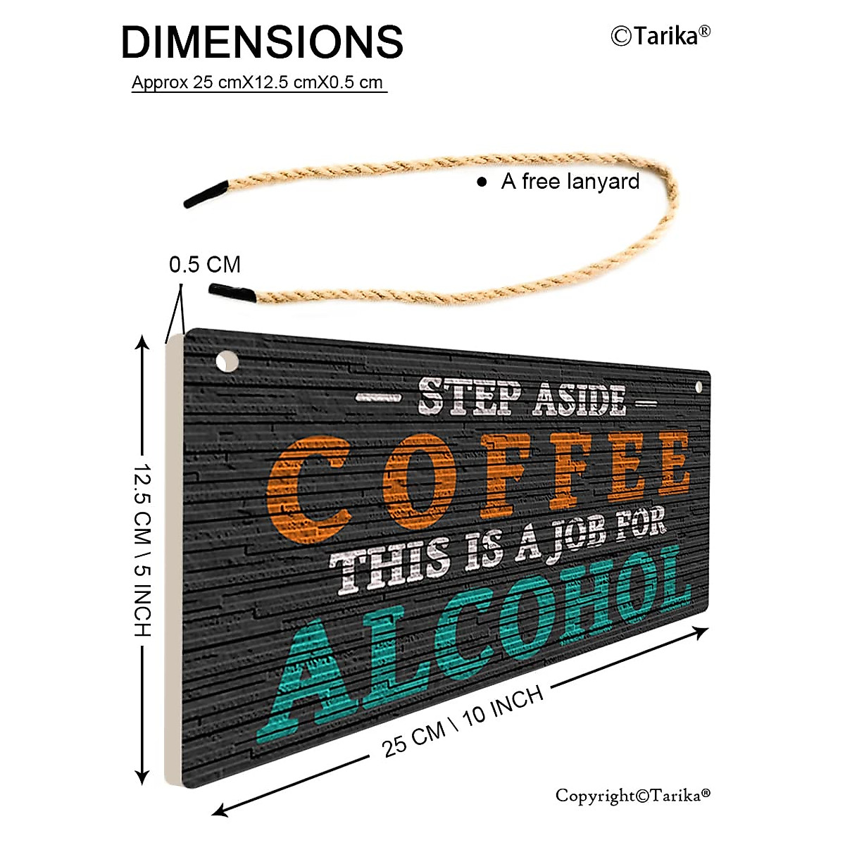 Step Aside Coffee This is A Job for Alcohol Iron Retro Look 5X10 Inch Decoration Crafts Hanging Sign for Home Bar Kitchen Bathroom Farm Garden Garage Inspirational Quotes Wall Decor