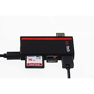 Navitech 2 in 1 Laptop/Tablet USB 3.0/2.0 HUB Adapter/Micro USB Input with SD/Micro SD Card Reader Compatible with ASUS Chromebook Flip C214 11.6"