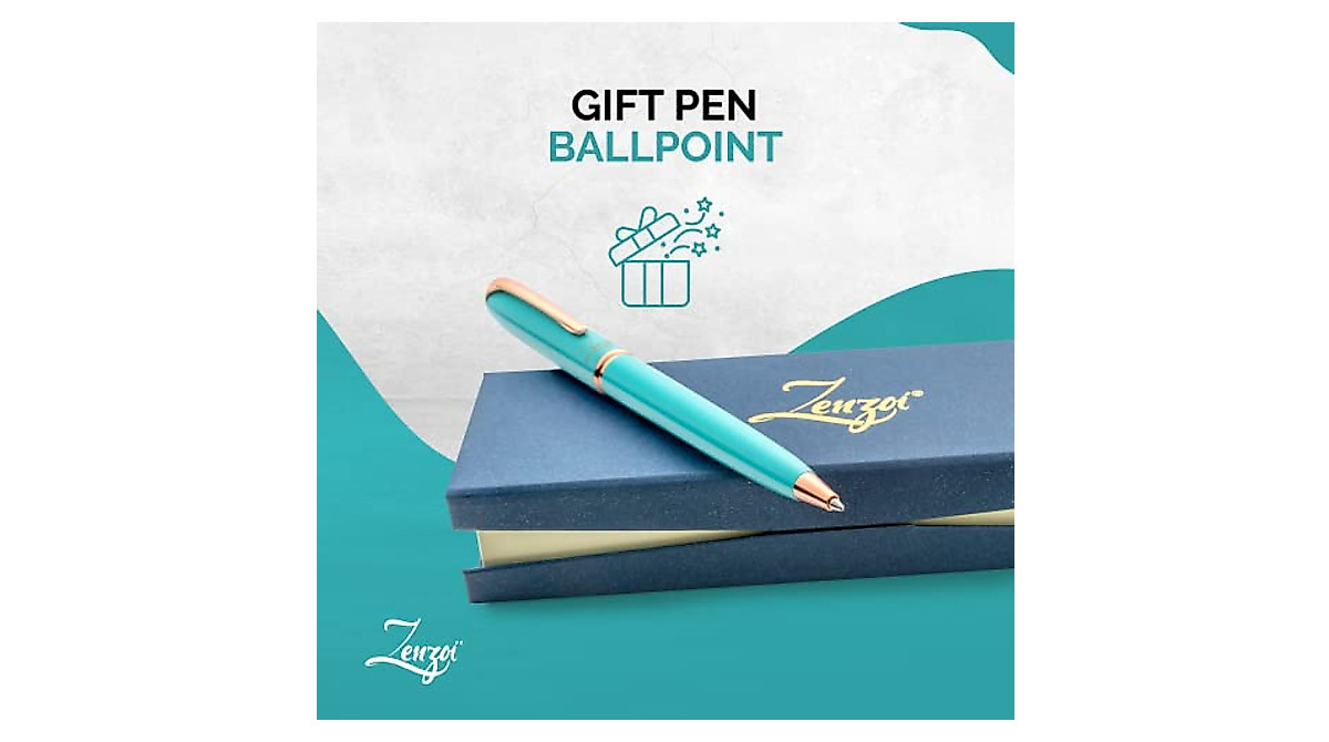 ZenZoi Luxury Turquoise Ballpoint Pen – Elegant Gift & Executive Accessory