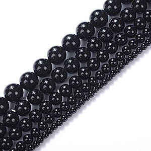 3mm Natural Black Onyx Gemstone Round Loose Beads Crystal Stone Bracelet Necklace Accessories Crafts for Jewelry Making DIY,1 Strand 15"