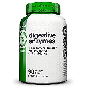 Top Secret Nutrition Digestive Enzymes with Prebiotics and Probiotics, and Bioperine for Better Digestion and Nutrient Absorption, Helps with Bloating and Gas (90 veggie caps)
