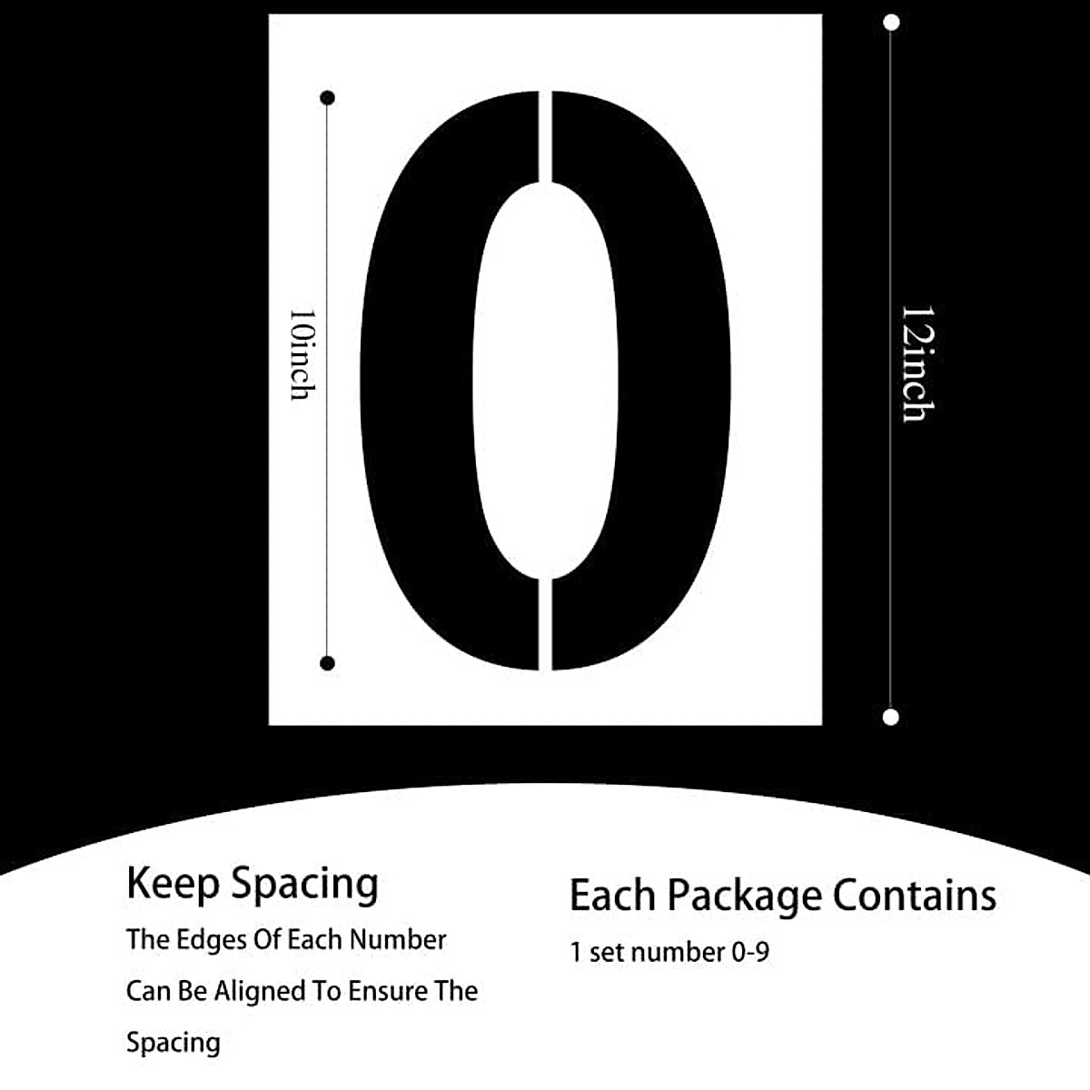 12 Inch Large Number Stencils Set Reusable Plastic Large Size Number Stencils for Cake Stencil Address Number Painting Stencils