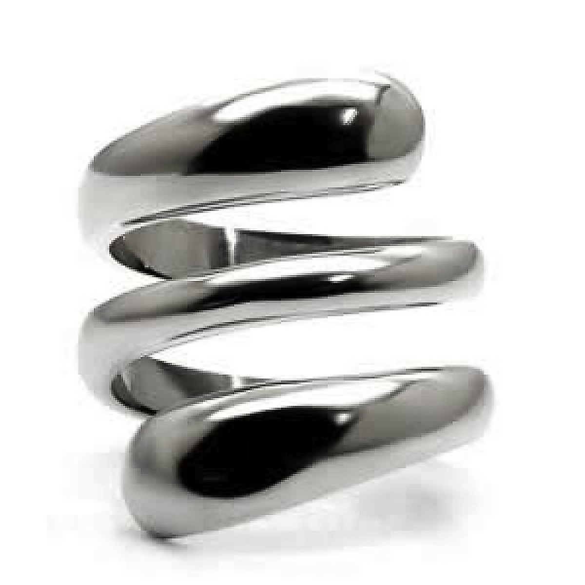 Marimor Jewelry High Polished Stainless Steel Coil Style Women's Fashion Cocktail Ring Size 8
