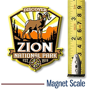 Zion National Park Magnet by Classic Magnets, 2.8" x 3.3", Collectible Souvenirs Made in The USA