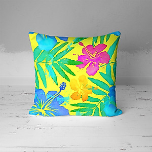 iiRov Summer Design Ink-Fuzed Decorative Throw Pillow - Tropical Fluorescent v2