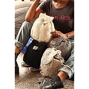 Hemp small bag for women Girls Light Weight Eco Friendly Small cute backpack Bag for everyday lives (Gray)