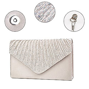 adoranda Satin Clutch Purses for Women Envelope Evening Bag for Wedding Party Proom Bridal clutch Handbag
