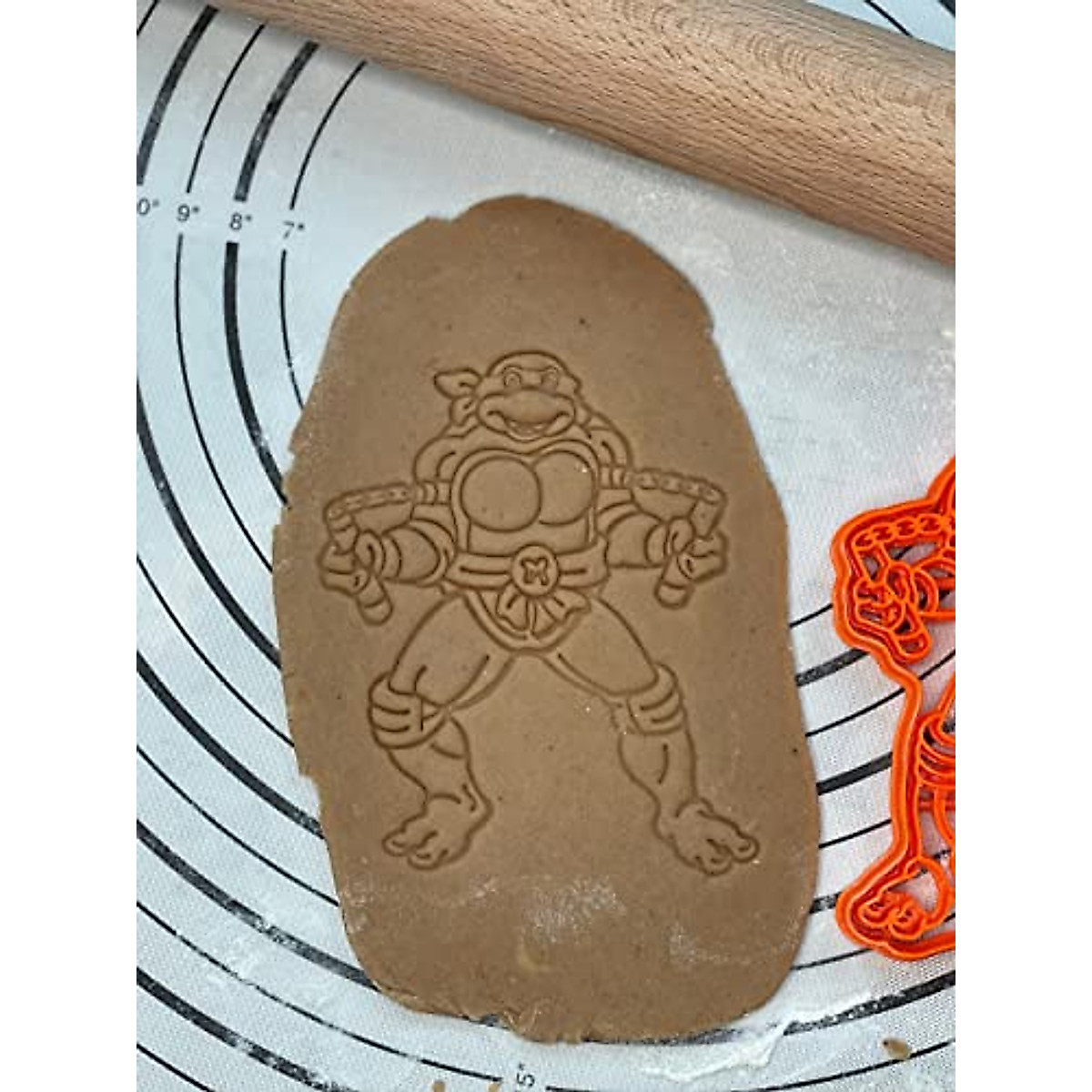 Premium Quality Ninja Turtle Michelangelo 6” Cookie Cutter and Mold Produced by 3D Kitchen Art